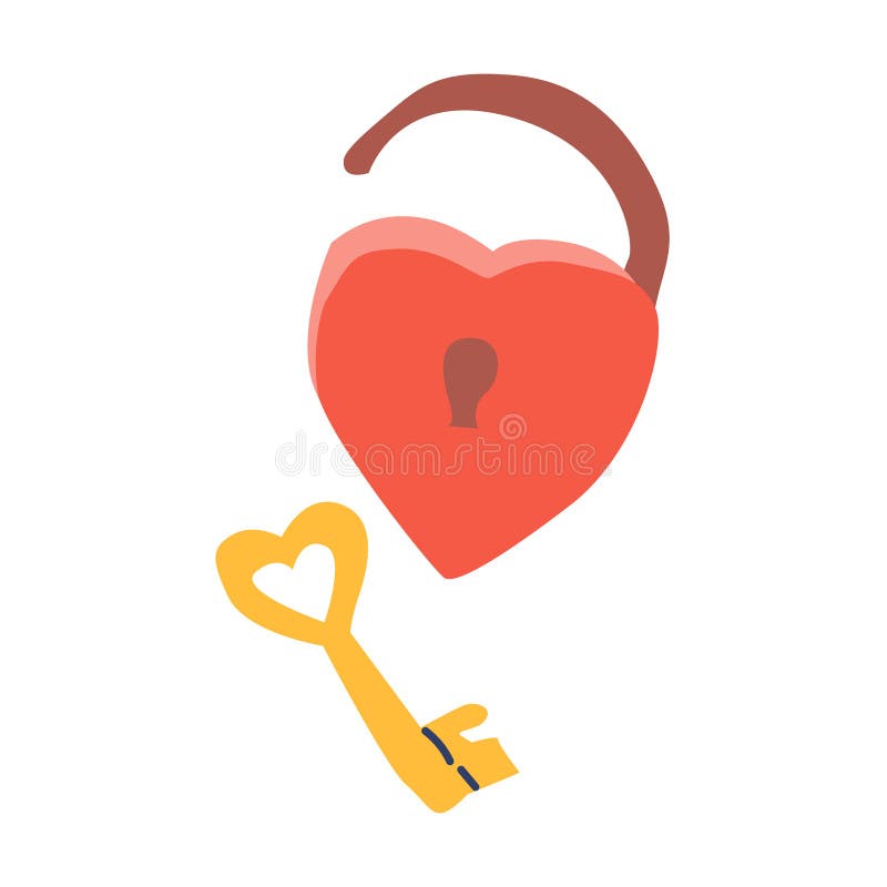 Heart Shaped Lock and Key Symbolizing Love and Security Stock ...