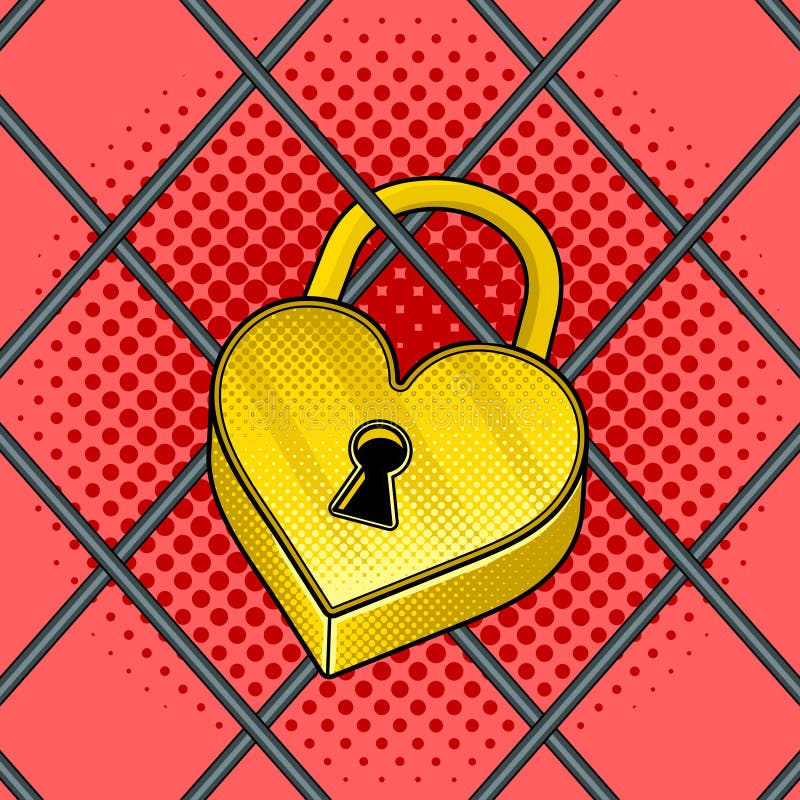 Heart Lock Pop Art Stock Illustrations – 586 Heart Lock Pop Art Stock ...