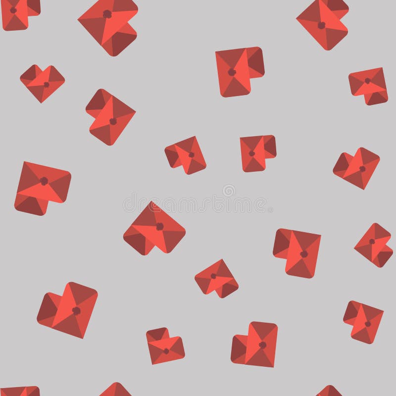 Heart Shaped Mail Valentines Vector Seamless Pattern with Heart Symbol ...