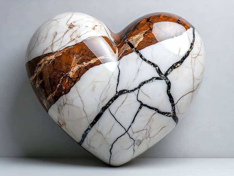 A Heart Shaped Marble Sculpture on a White Surface Stock Image - Image ...