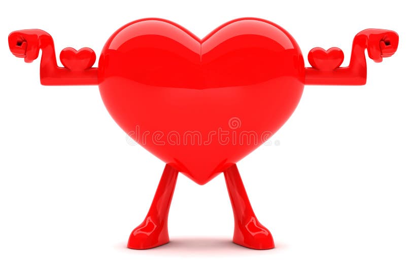 Heart with Strong Arms stock vector. Illustration of cartoon - 72943820