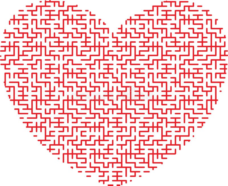 Heart maze. stock vector. Illustration of shape, puzzle - 22821984