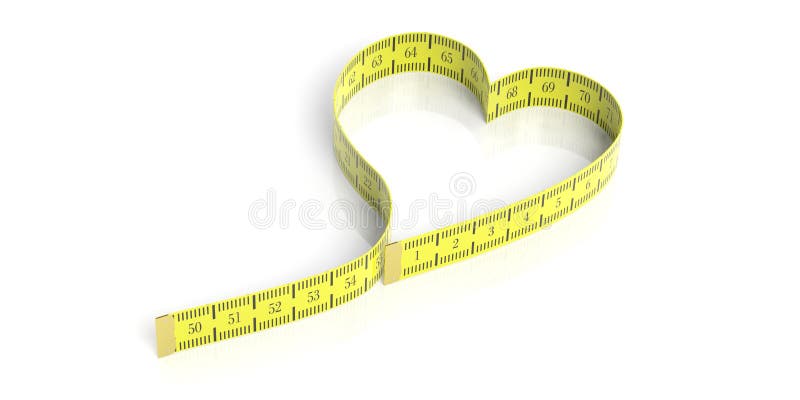 Heart Shaped Measure Tape. 3d Illustration Stock Illustration ...