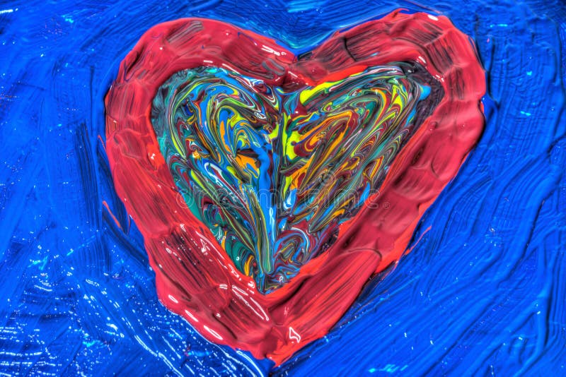 Heart Shaped Mixed Painted Colors Stock Photo - Image of colors, motley ...