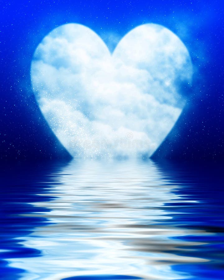 Heart shaped moon stock illustration. Illustration of light - 3684403