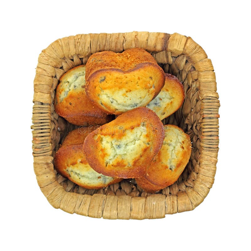 Heart Shaped Muffins Basket Stock Photo - Image of basket, coarsly ...