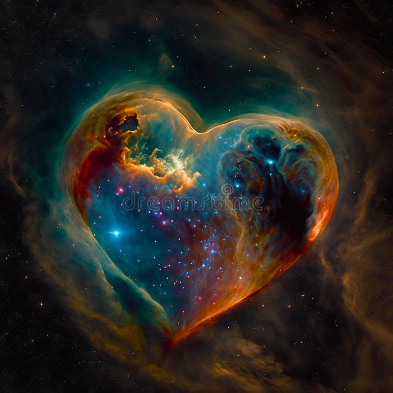 Heart Shaped Nebula. Heart Galaxy. Astrological Symbol of Love Stock ...