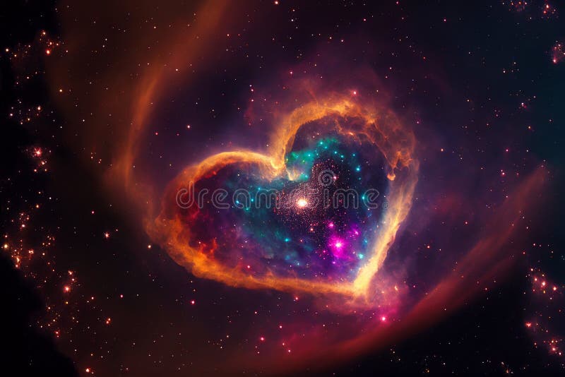 Heart Shaped Nebula. Heart Galaxy. Astrological Symbol of Love Stock ...