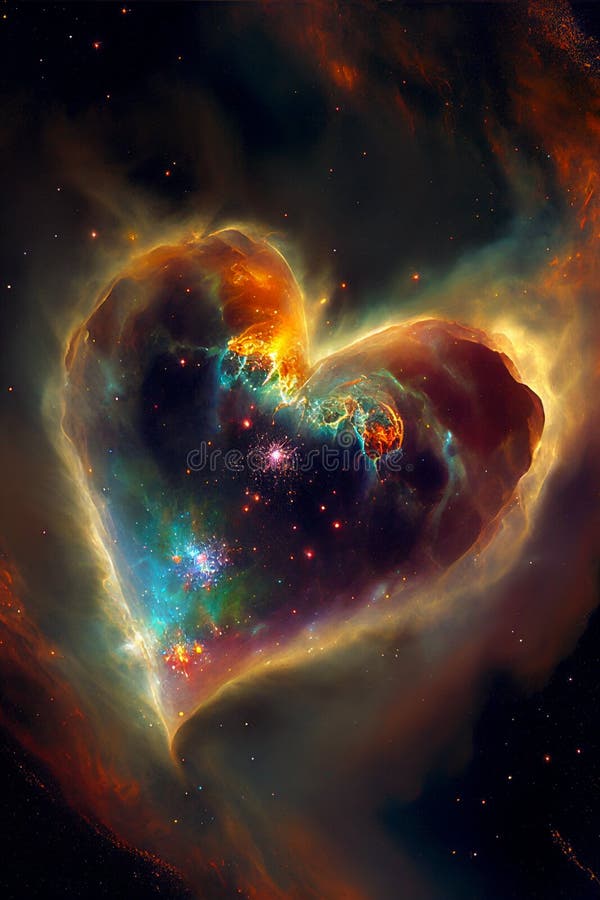Heart Shaped Nebula. Heart Galaxy. Astrological Symbol of Love Stock ...
