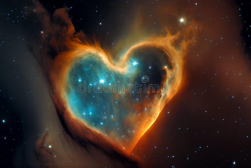 Heart Shaped Nebula. Heart Galaxy. Astrological Symbol of Love Stock ...