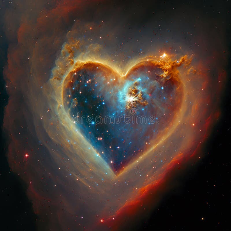 Heart Shaped Nebula. Heart Galaxy. Astrological Symbol of Love Stock ...