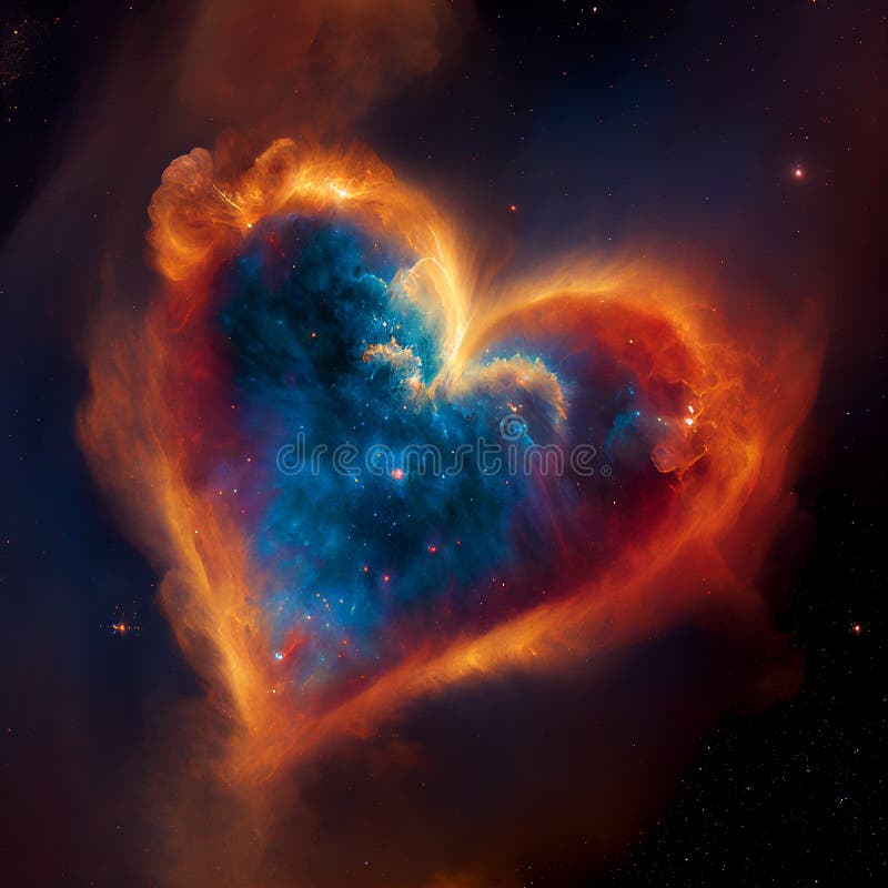 Heart Shaped Nebula. Heart Galaxy. Astrological Symbol of Love Stock ...