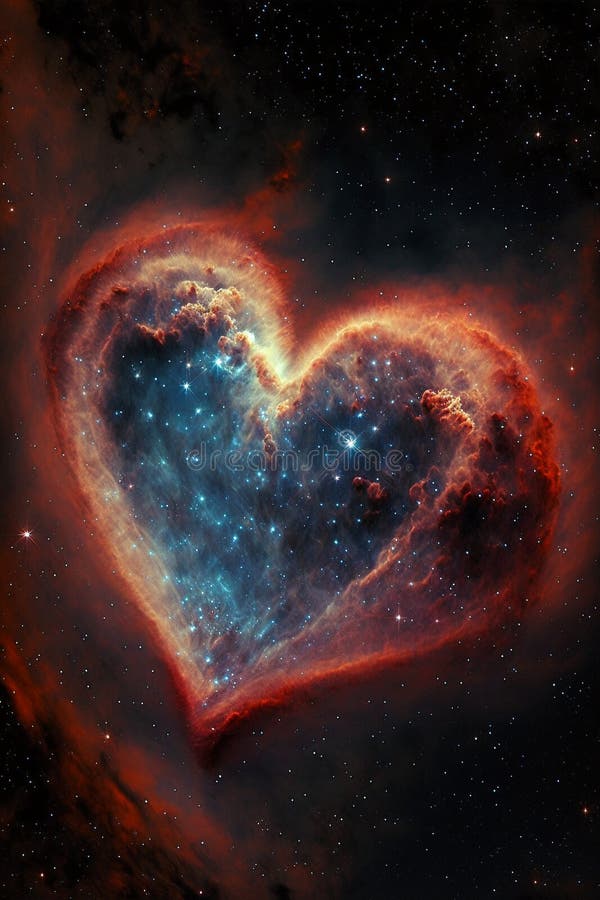Heart Shaped Nebula. Heart Galaxy. Astrological Symbol of Love Stock ...