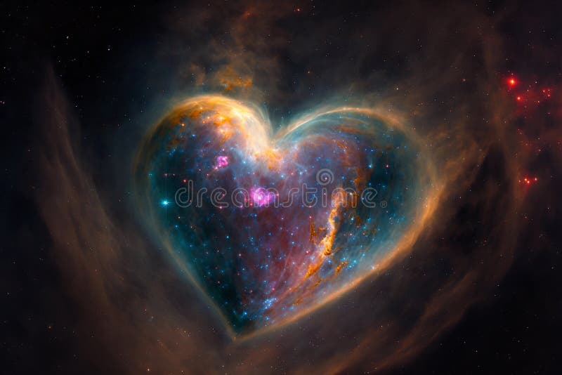 Heart Shaped Nebula. Heart Galaxy. Astrological Symbol of Love Stock ...