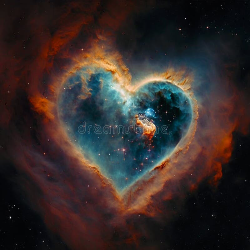 Heart Shaped Nebula. Heart Galaxy. Astrological Symbol of Love Stock ...