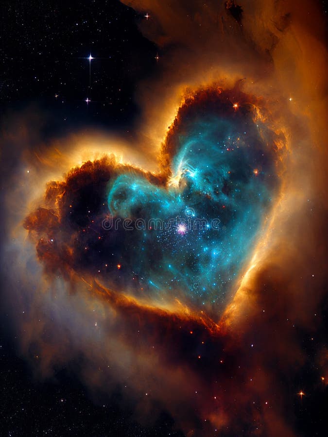Heart Shaped Nebula. Heart Galaxy. Astrological Symbol of Love Stock ...