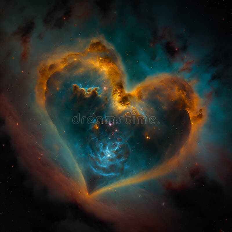 Heart Shaped Nebula. Heart Galaxy. Astrological Symbol of Love Stock ...