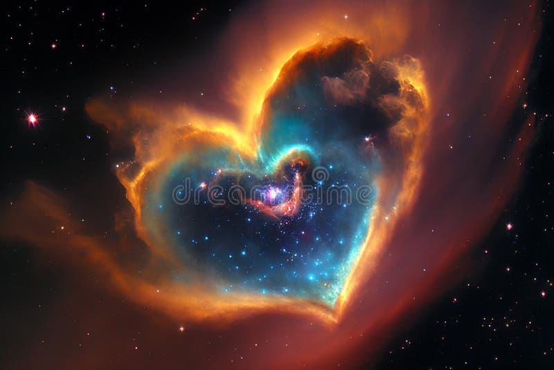 Heart Shaped Nebula. Heart Galaxy. Astrological Symbol of Love Stock ...