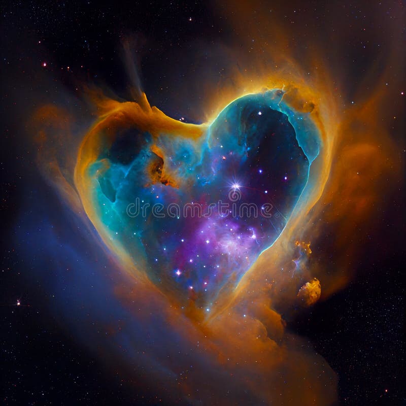 Heart Shaped Nebula. Heart Galaxy. Astrological Symbol of Love Stock ...