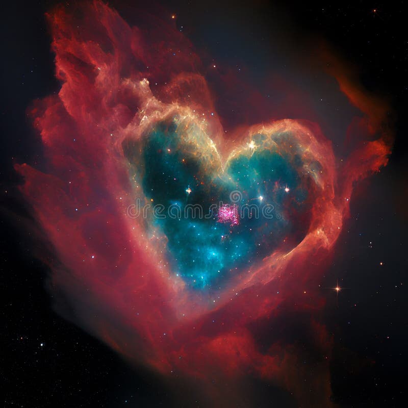 Heart Shaped Nebula. Heart Galaxy. Astrological Symbol of Love Stock ...