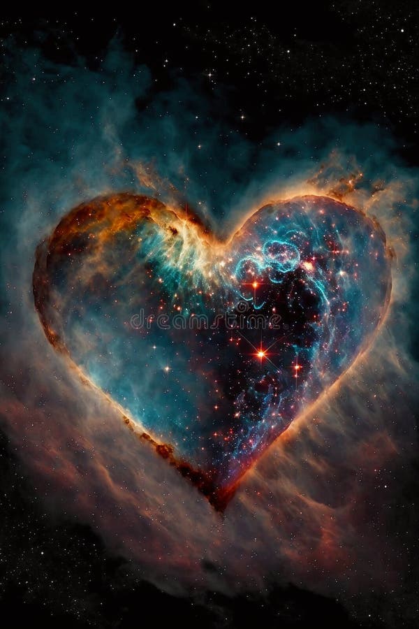 Heart Shaped Nebula. Heart Galaxy. Astrological Symbol of Love Stock ...