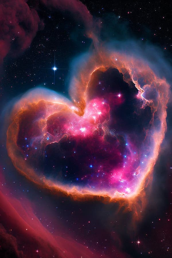 Heart Shaped Nebula. Heart Galaxy. Astrological Symbol of Love Stock ...