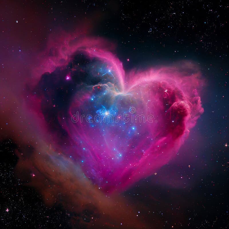 Heart Shaped Nebula. Heart Galaxy. Astrological Symbol of Love Stock ...
