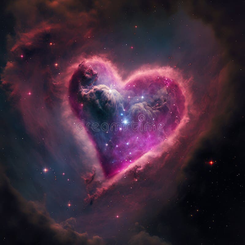 Heart Shaped Nebula. Heart Galaxy. Astrological Symbol of Love Stock ...