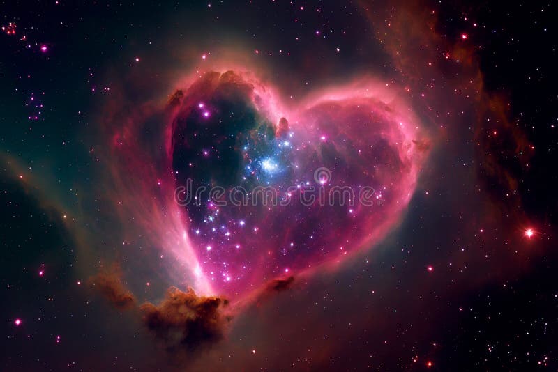 Heart Shaped Nebula. Heart Galaxy. Astrological Symbol of Love Stock ...
