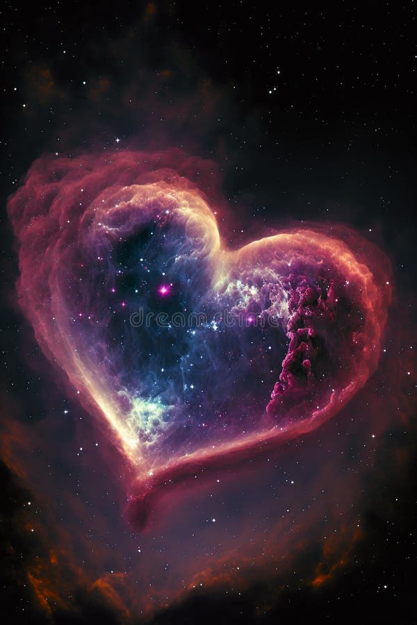 Heart Shaped Nebula. Heart Galaxy. Astrological Symbol of Love Stock ...