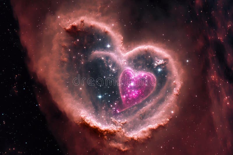 Heart Shaped Nebula. Heart Galaxy. Astrological Symbol of Love Stock ...