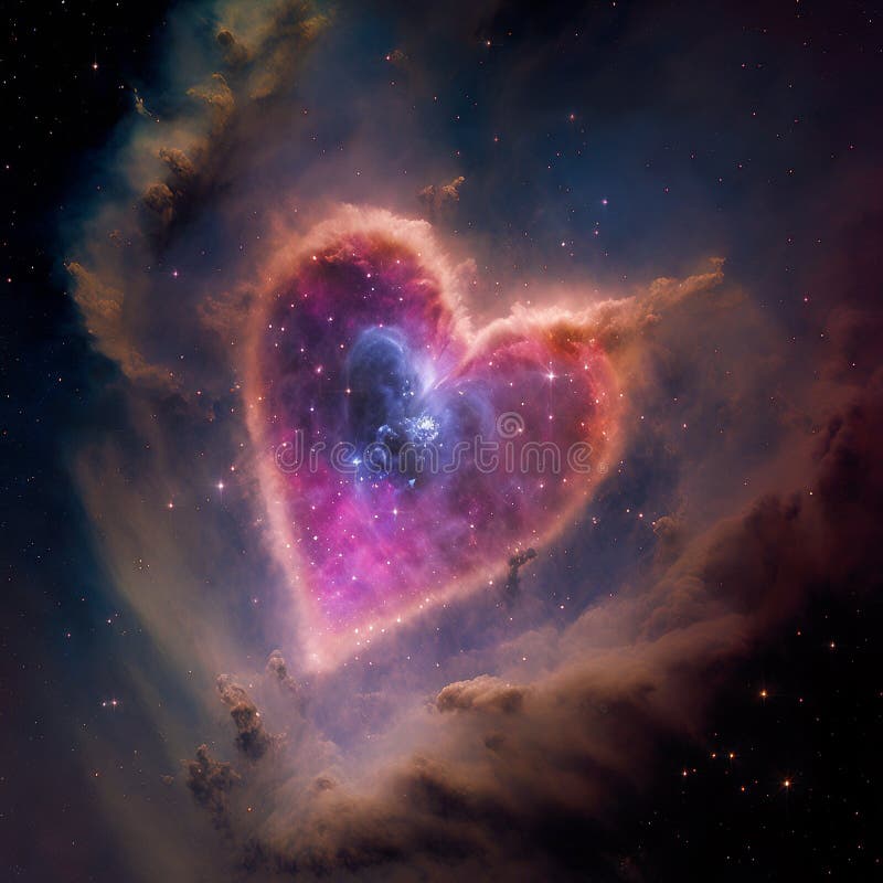 Heart Shaped Nebula. Heart Galaxy. Astrological Symbol of Love Stock ...