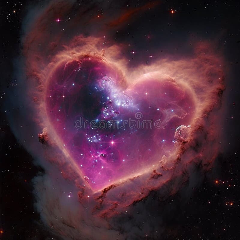 Heart Shaped Nebula. Heart Galaxy. Astrological Symbol of Love Stock ...