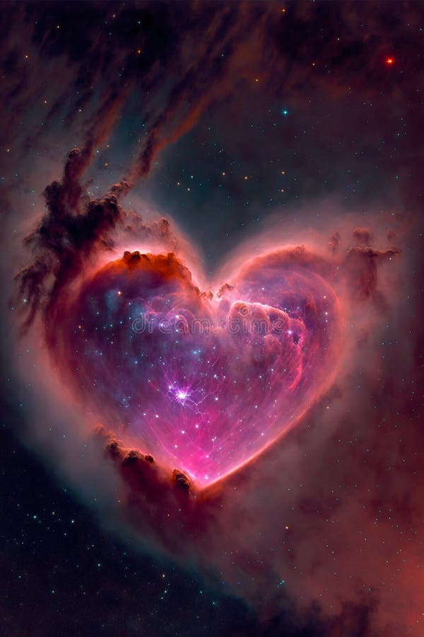 Heart Shaped Nebula. Heart Galaxy. Astrological Symbol of Love Stock ...