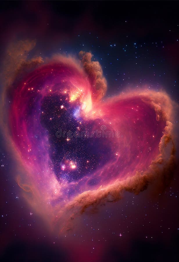 Heart Shaped Nebula. Heart Galaxy. Astrological Symbol of Love Stock ...