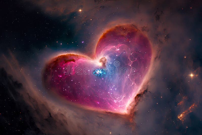 Heart Shaped Nebula. Heart Galaxy. Astrological Symbol of Love Stock ...