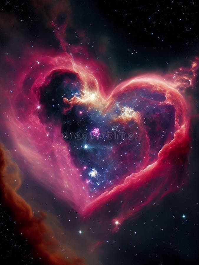 Heart Shaped Nebula. Heart Galaxy. Astrological Symbol of Love Stock ...