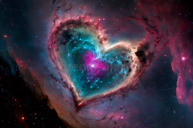 Heart Shaped Nebula. Heart Galaxy. Astrological Symbol of Love Stock ...