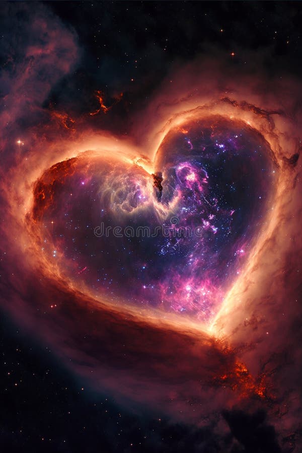 Heart Shaped Nebula. Heart Galaxy. Astrological Symbol of Love Stock ...