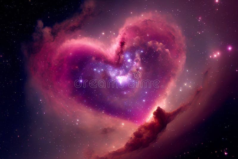 Heart Shaped Nebula. Heart Galaxy. Astrological Symbol of Love Stock ...