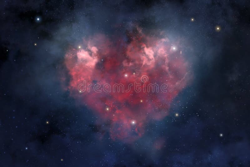 Heart shaped nebula stock illustration. Illustration of celebration ...