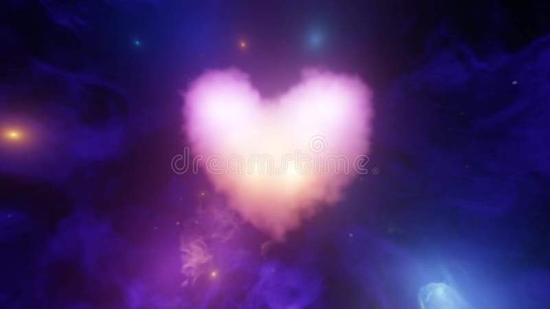 Heart Shaped Nebula in Outer Space Stock Video - Video of outer, night ...