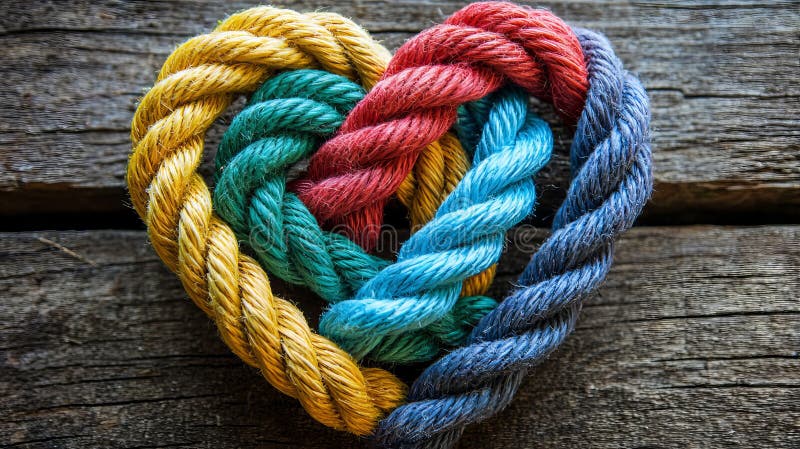 A Heart-shaped Network of Ropes Symbolizes Love and Support. an ...