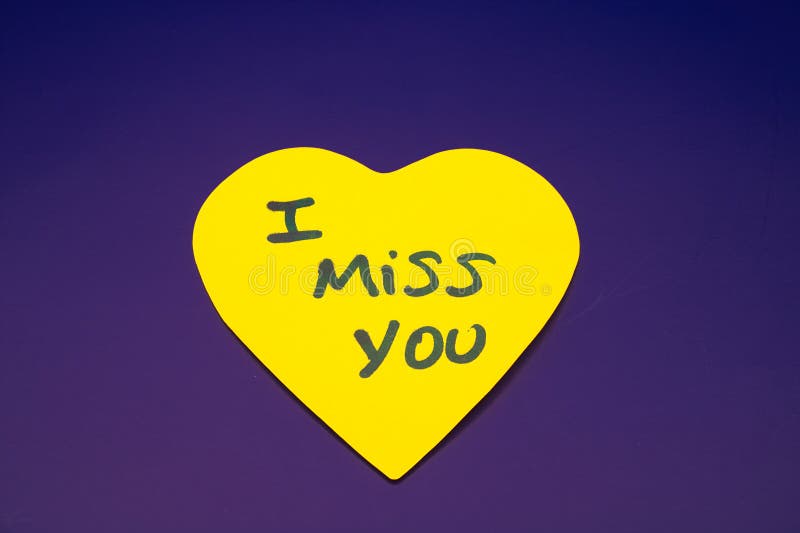 Heart-shaped Note Expressing Feelings of Missing Someone Stock Image ...