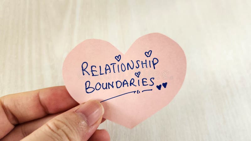 A Heart Shaped Note with the Words Relationship Boundaries Stock Image ...
