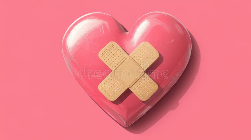 A Heart-shaped Object with a Band-aid, Symbolizing Healing and Love ...