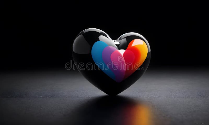 Spectrum Heart on Dark stock image. Image of emotions - 309238787