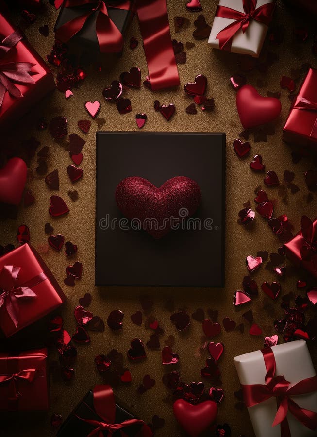 A Heart-shaped Object is Beautifully Surrounded by an Array of Red and ...