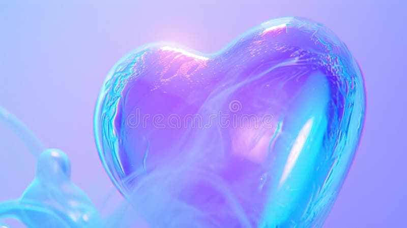 A Heart Shaped Object with Blue Liquid Flowing Around it, AI Stock ...