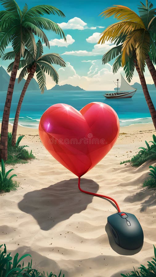 Red Heart Computer Mouse Stock Illustrations – 300 Red Heart Computer ...
